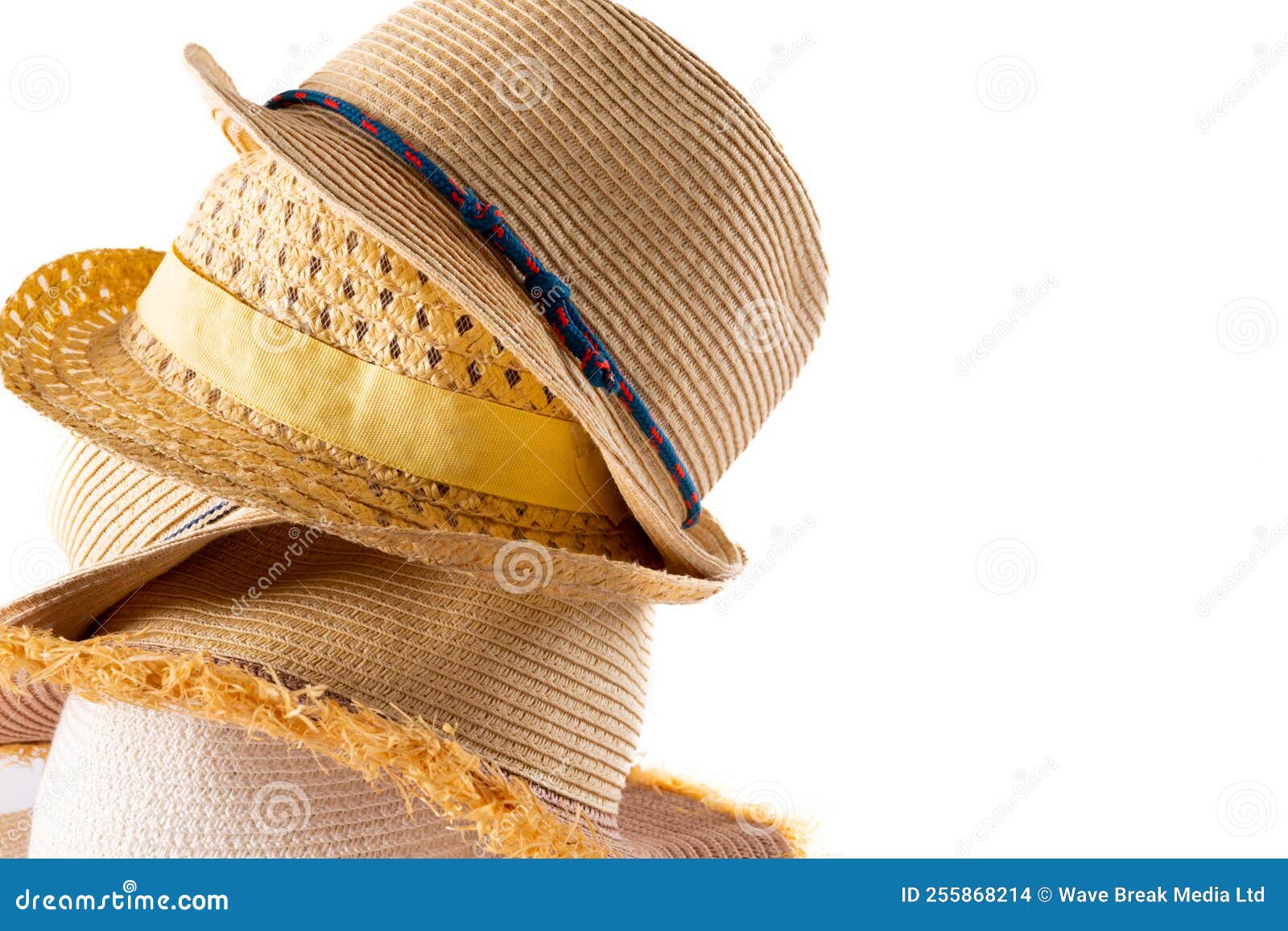 Image of Stack of Straw Hats on White Surface Stock Photo - Image of ...