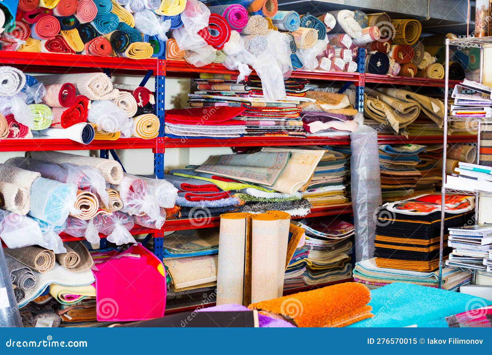 Image of Stack of Various Carpets, Nobody Stock Image - Image of ...