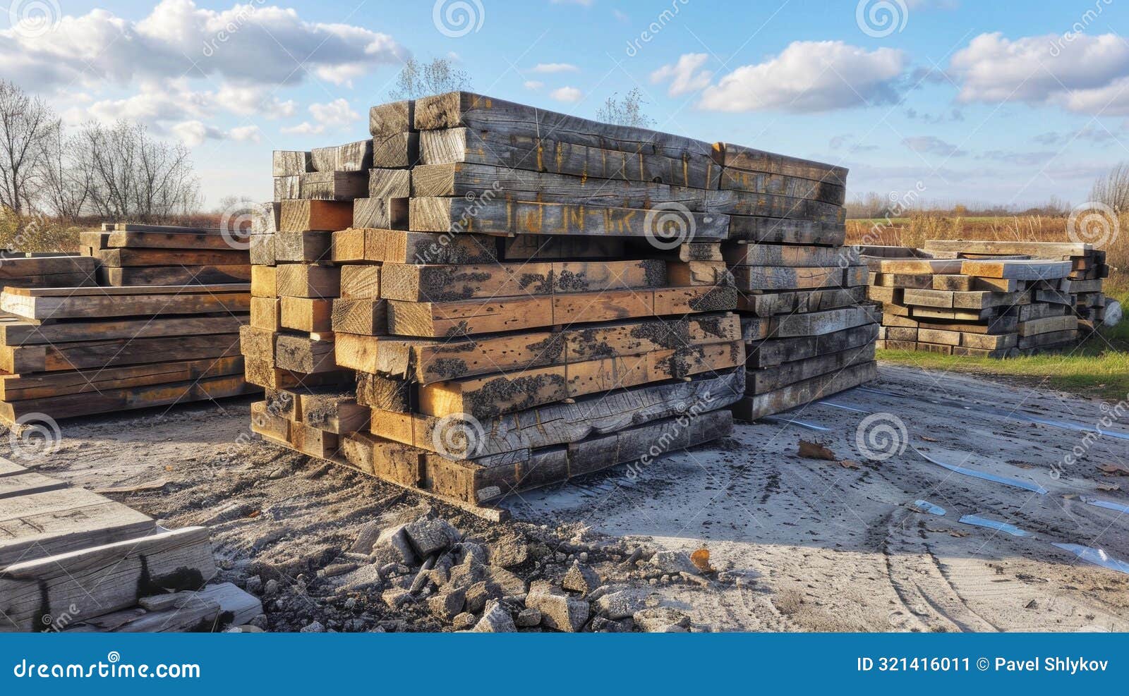 Image of Stacked Railway Sleepers Stock Image - Image of brown, stack ...
