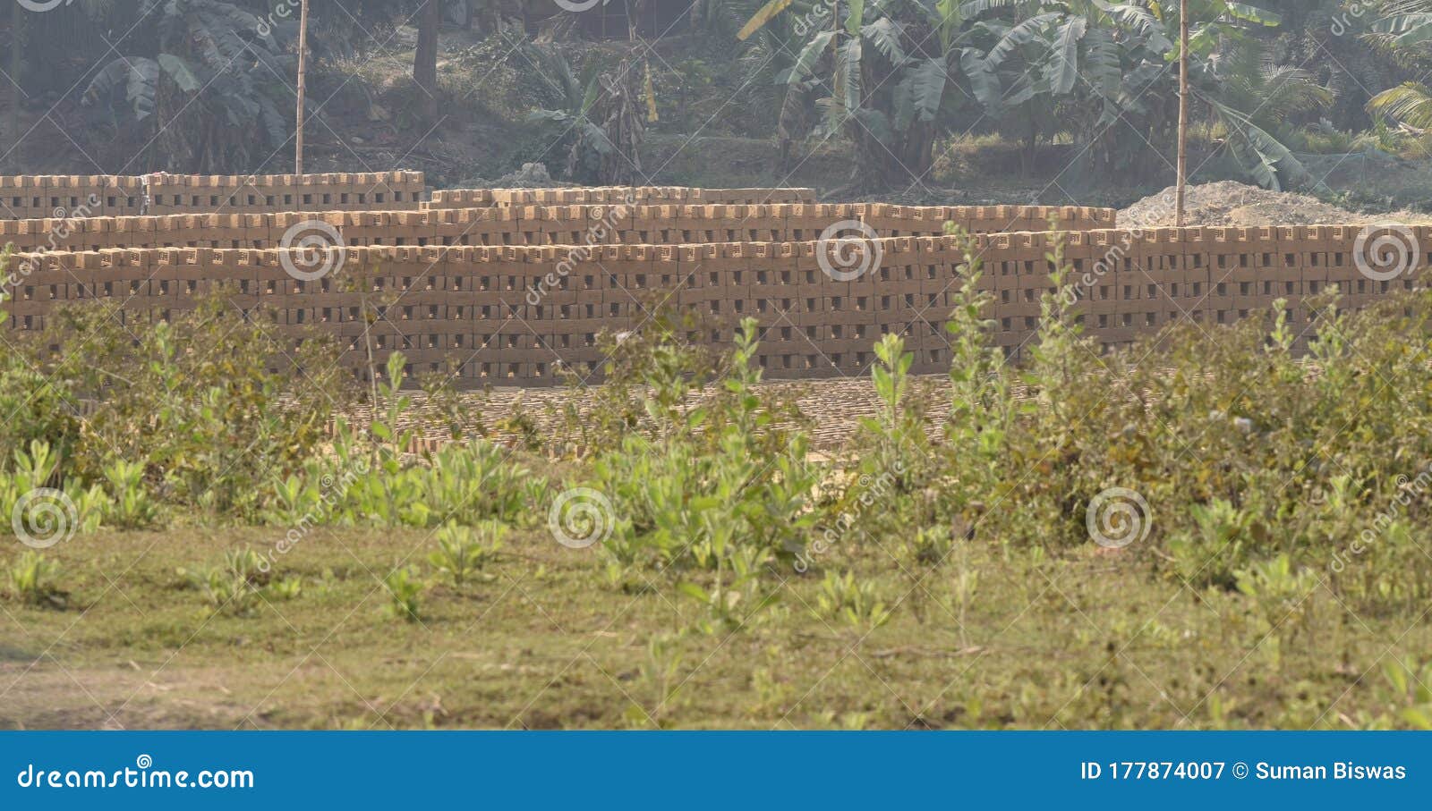 This is an Image of Stacks of Raw Bricks . Stock Image - Image of ...