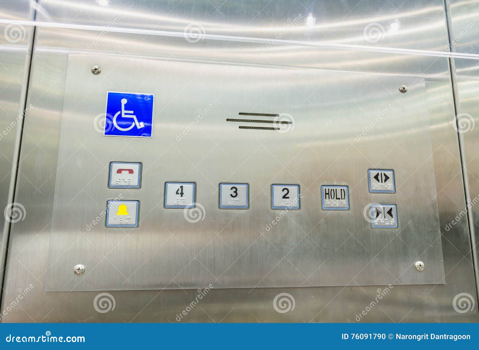 Image of Stainless Steel Elevator Panel Push Buttons Stock Photo ...