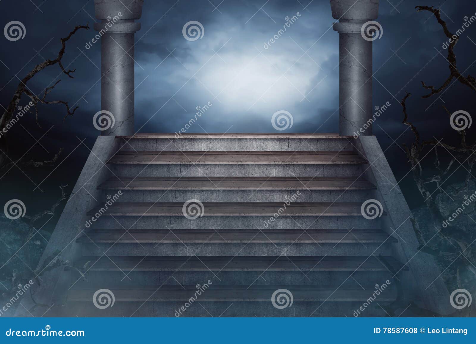 Image of stair and pillar stock photo. Image of scary - 78587608