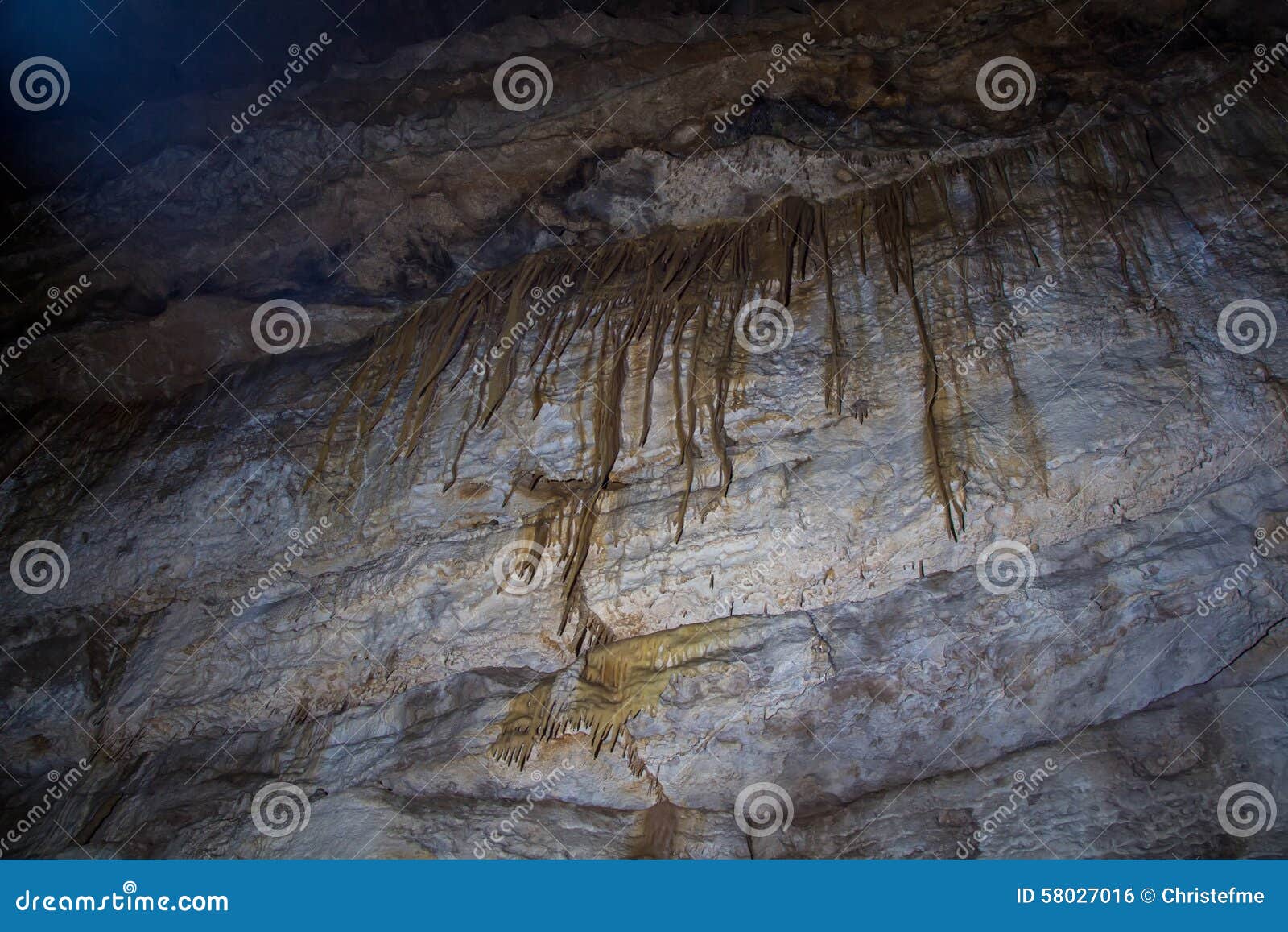 Image of Stalactites on the Wall in Cave Stock Photo - Image of water ...