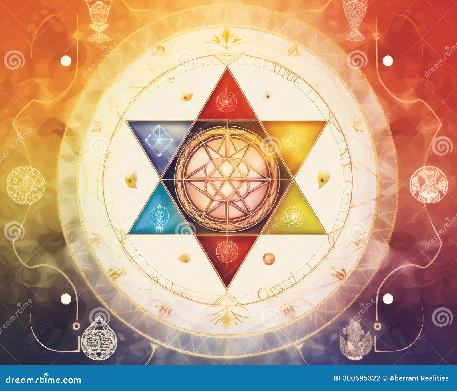 An Image of a Star of David with the Seven Chakras Stock Illustration ...