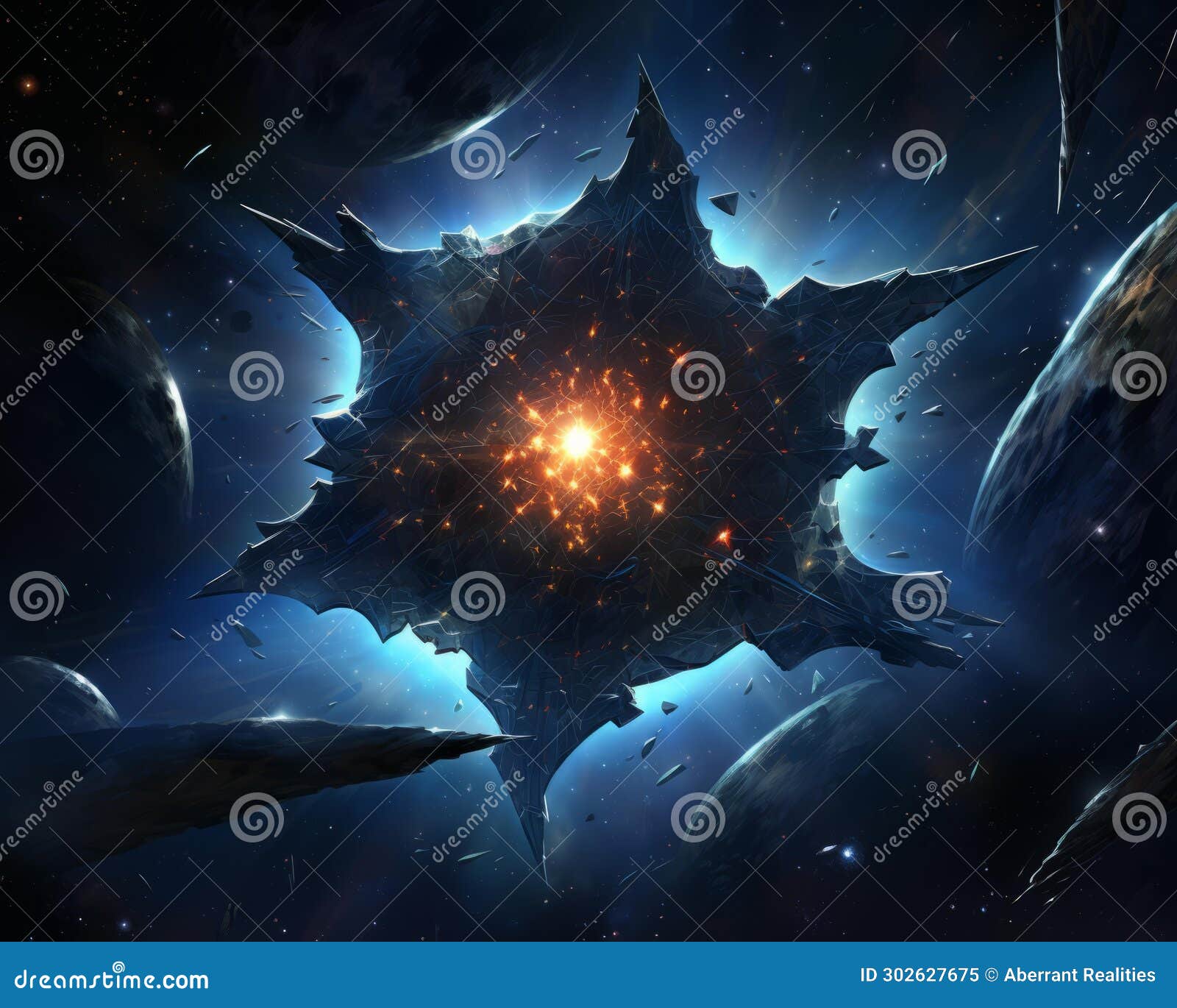An Image of a Star Exploding in Space Stock Illustration - Illustration ...