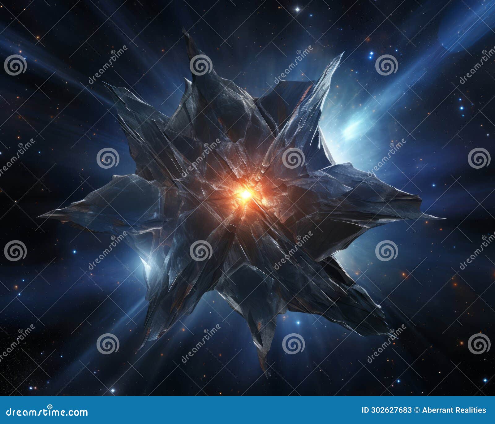 An Image of a Star in Space Stock Illustration - Illustration of heat ...