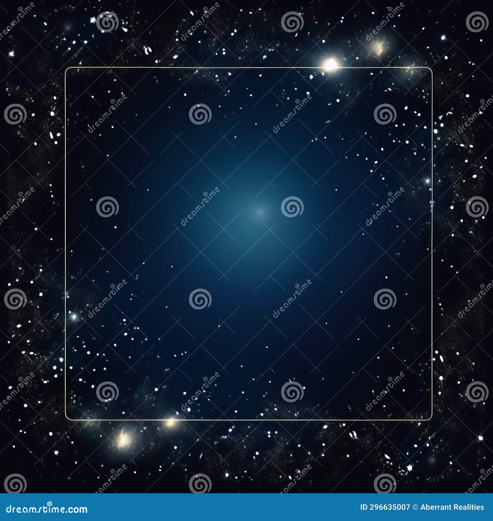 An Image of a Starry Sky with a Square Frame on it Stock Illustration ...