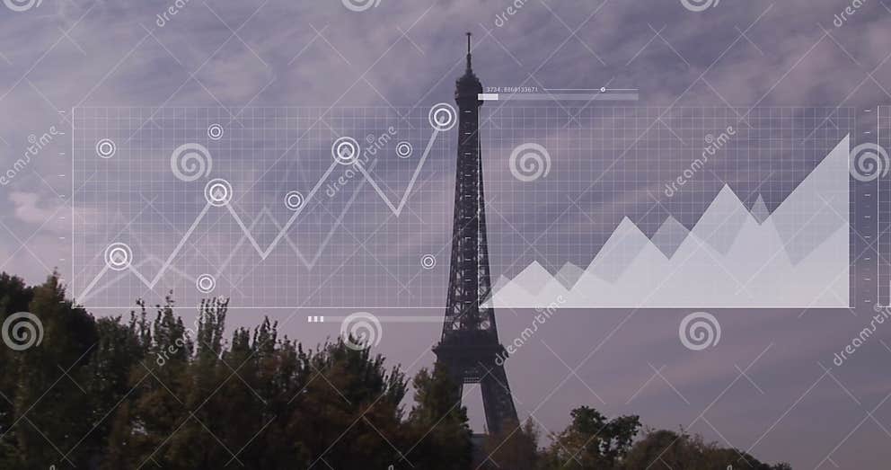 Image of Statistical Data Processing Against View of Eiffel Tower Stock Photo - Image of france ...