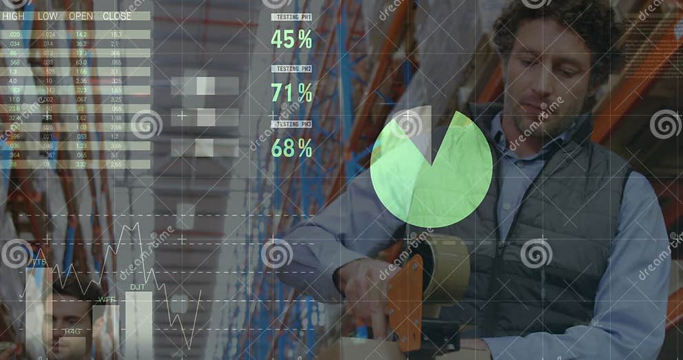 Image of Statistical Data Processing Over Caucasian Male Supervisor ...