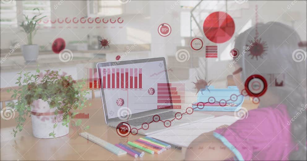 Image of Statistics and Data Processing on Grey Background Stock Photo ...