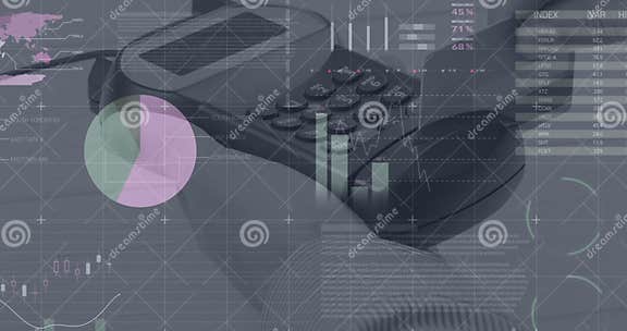 Image of Statistics and Data Processing on Grey Background Stock Image ...