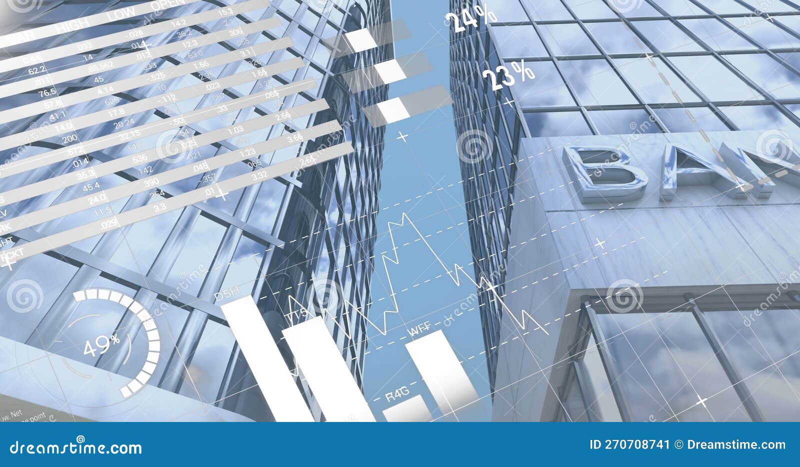 Image of Statistics with Data Processing Over Bank Building Stock Image ...