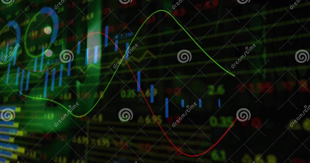Image of Statistics and Data Processing Over Grid Stock Illustration ...