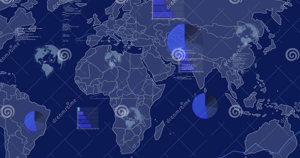 Image of Statistics and Data Processing Over World Map Stock ...