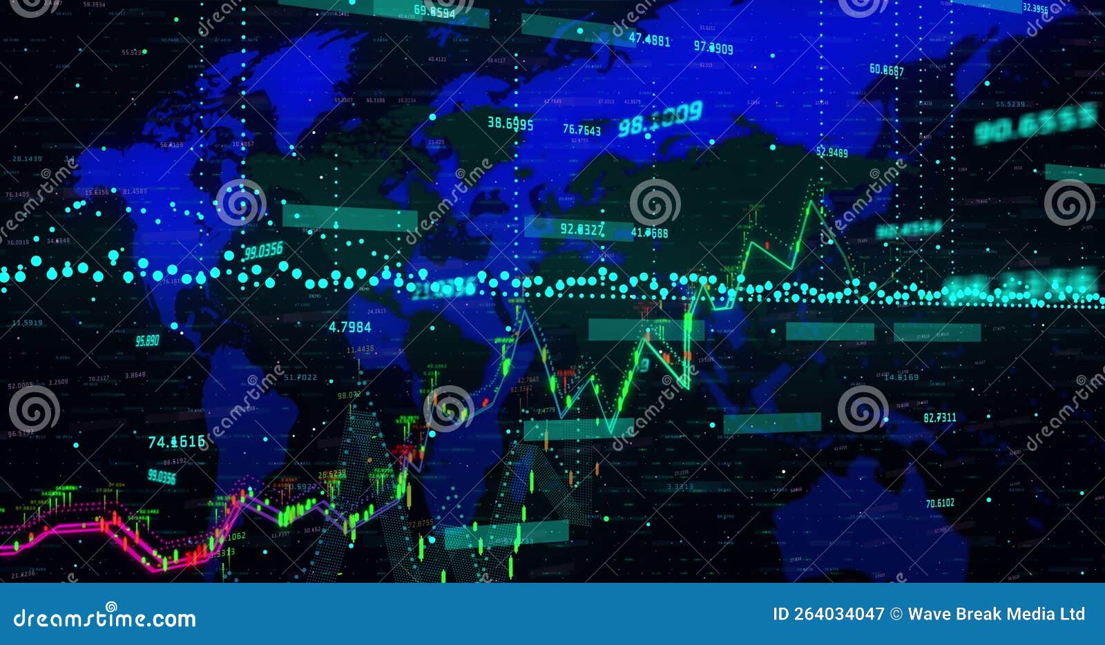 Image of Statistics and Financial Data Financial Data Financial Data Processing Over World Map ...
