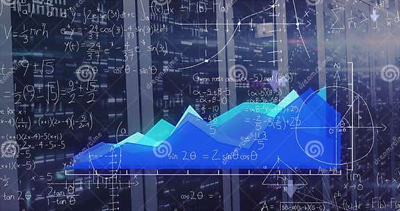 Image of Statistics, Mathematical Equations and Data Processing Over Computer Servers Stock ...