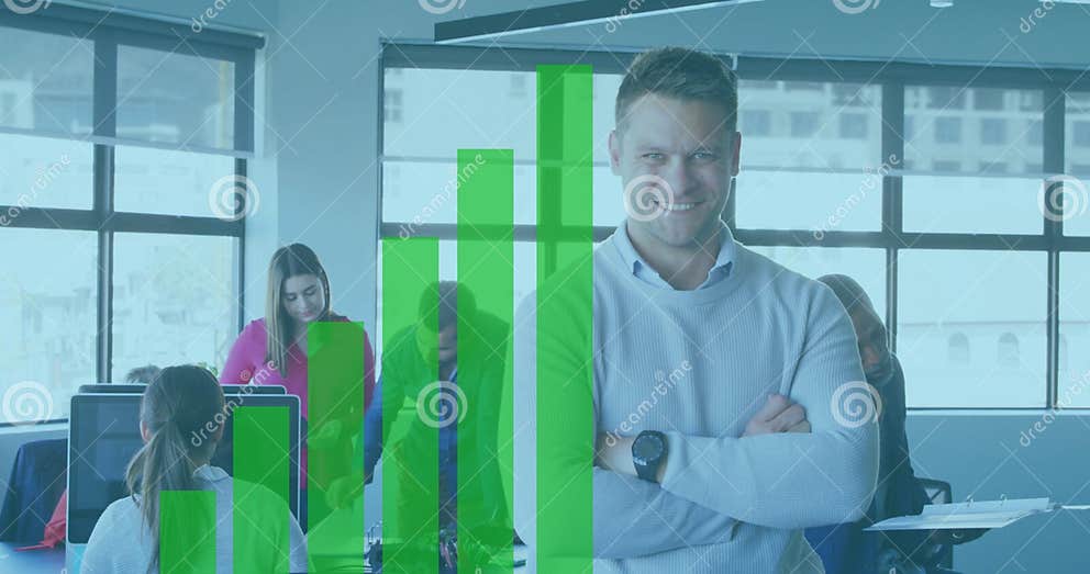 Image of Statistics Processing Over Delivery Man with Clipboard in ...