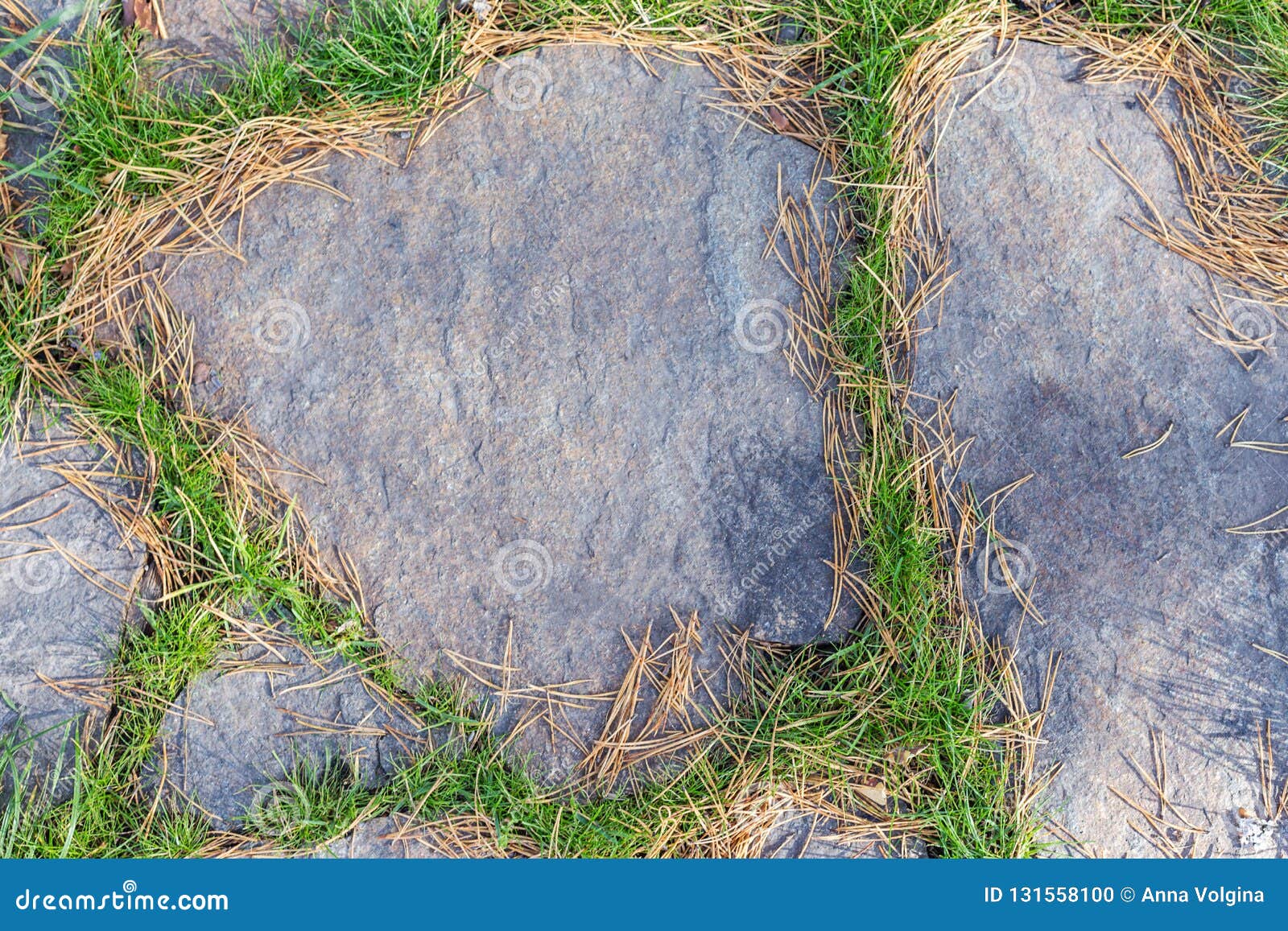 Stone Footpath Texture with Green Grass Around Stock Photo - Image of ...