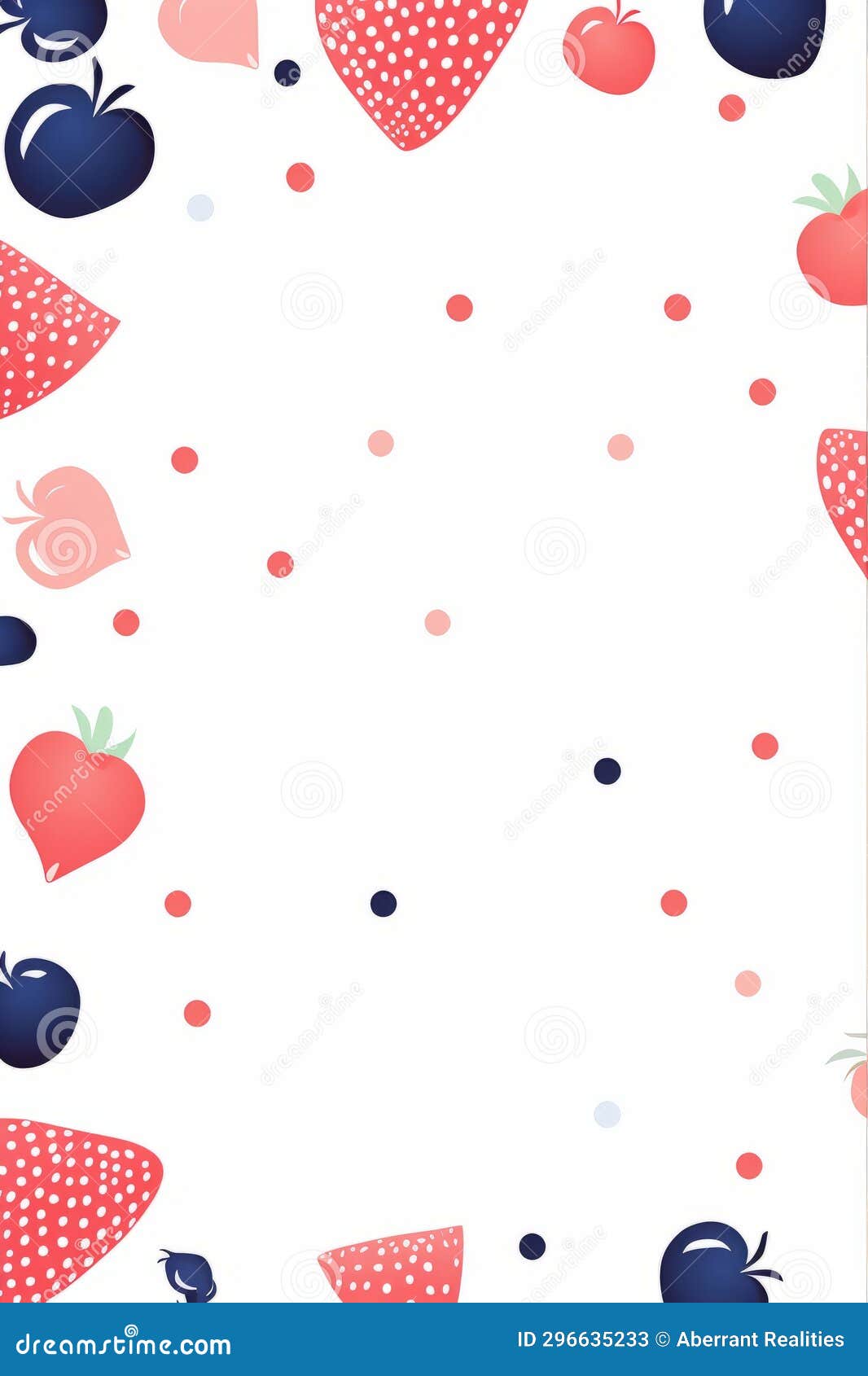 An Image of Strawberries and Blueberries on a White Background Stock ...