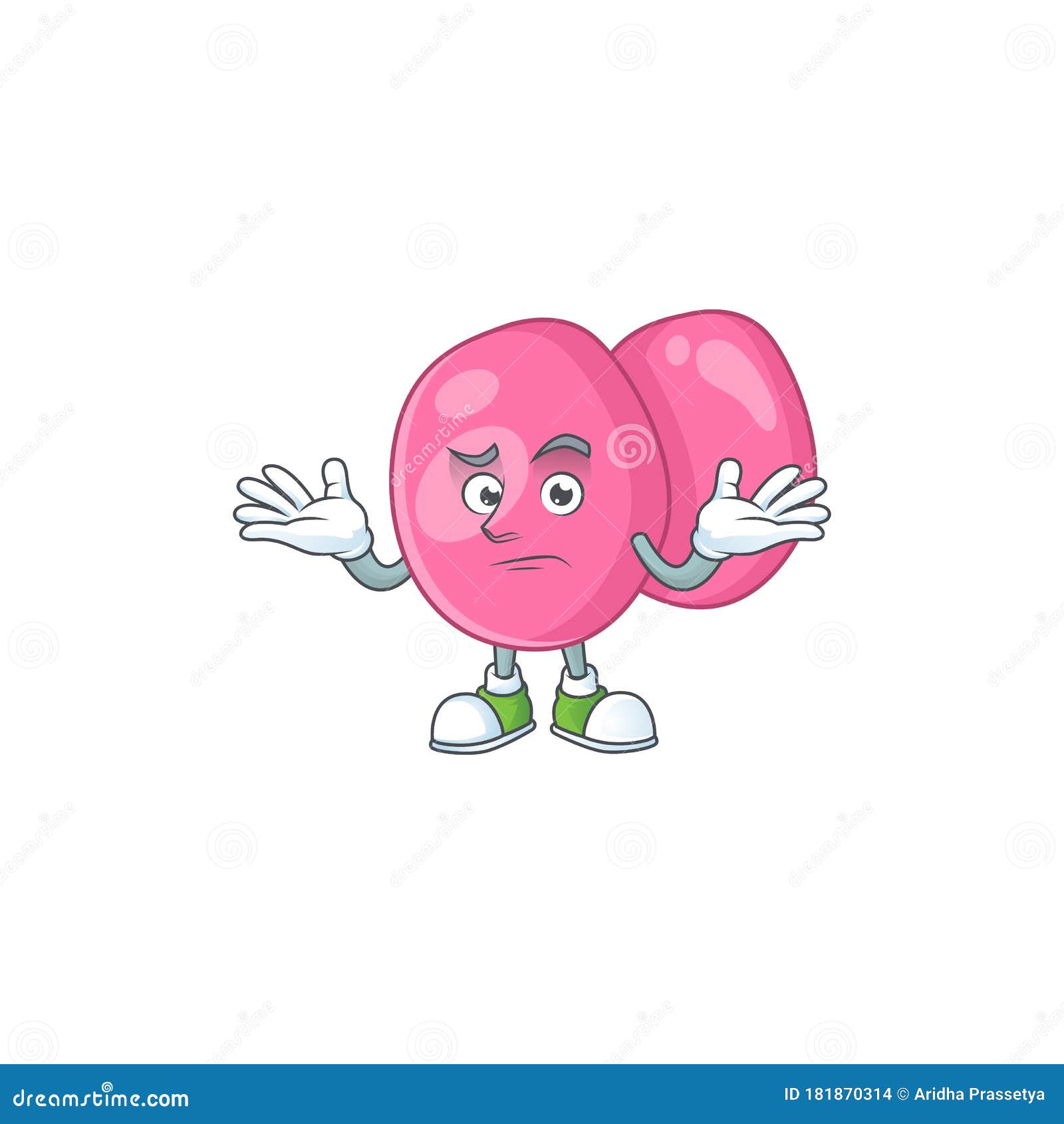 An Image of Streptococcus Pyogenes in Grinning Mascot Cartoon Style ...