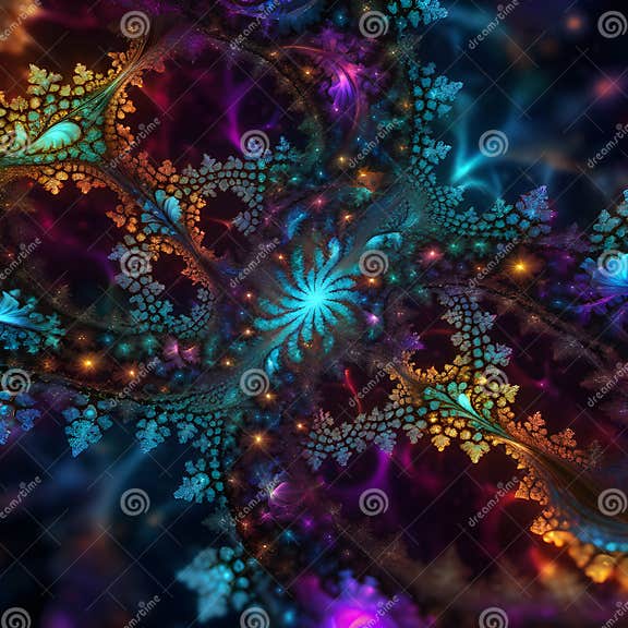 A Striking Example of Fractal Art, a Form of Algorithmic Art. Stock ...