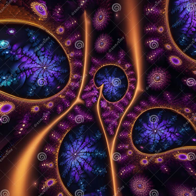 An Example of Fractal Art, a Form of Algorithmic Art. Stock Image - Image of graphic, infinite ...