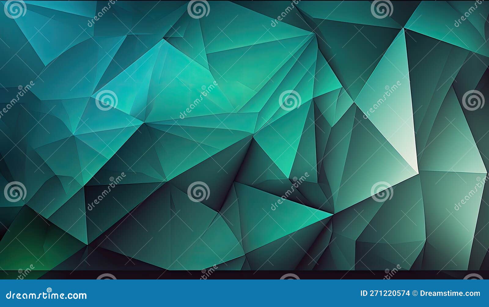 Teal Lowpoly Geomtric Triangle Textured Background | Generative AI ...