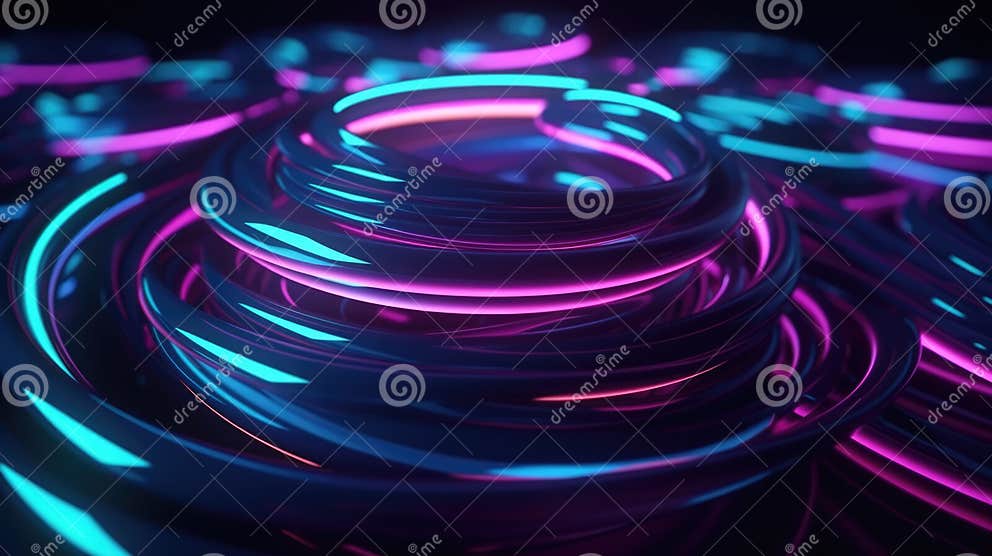 Neon Flux: a Symphony of Light and Shadow Stock Illustration ...