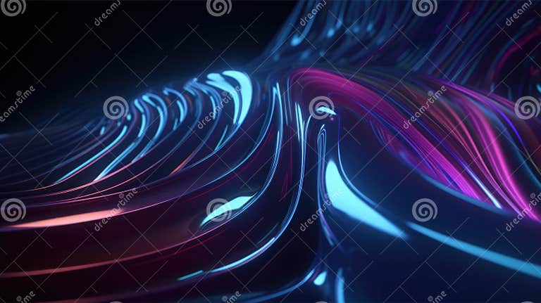 Neon Flux: a Symphony of Light and Shadow Stock Illustration ...