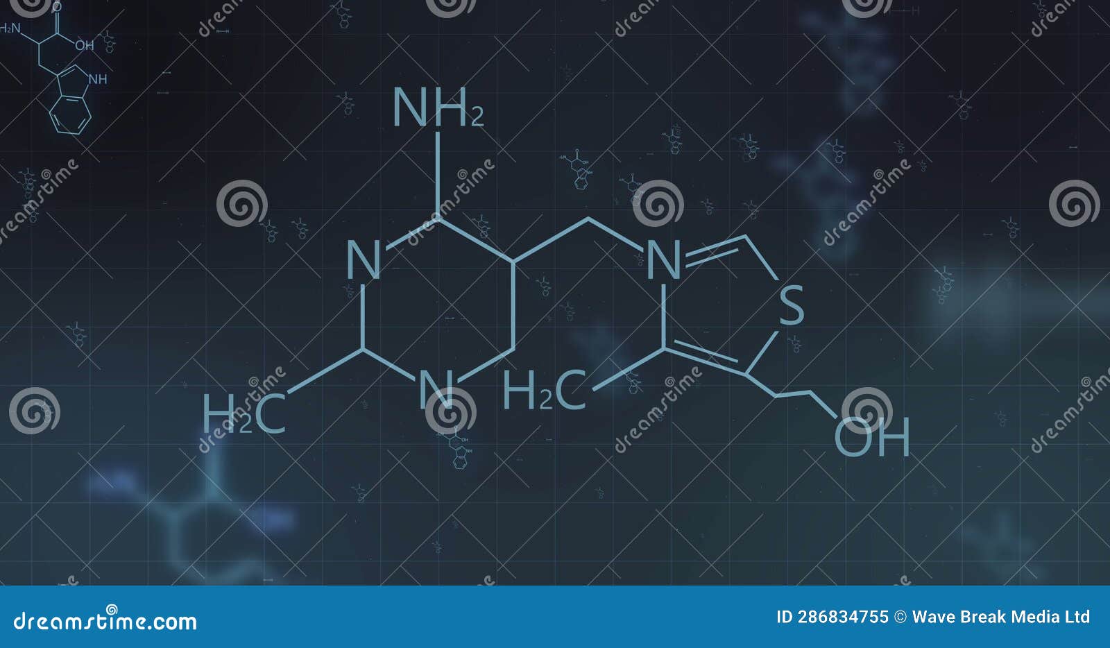 Image of Structures of Chemical Formula on Dark Background Stock ...