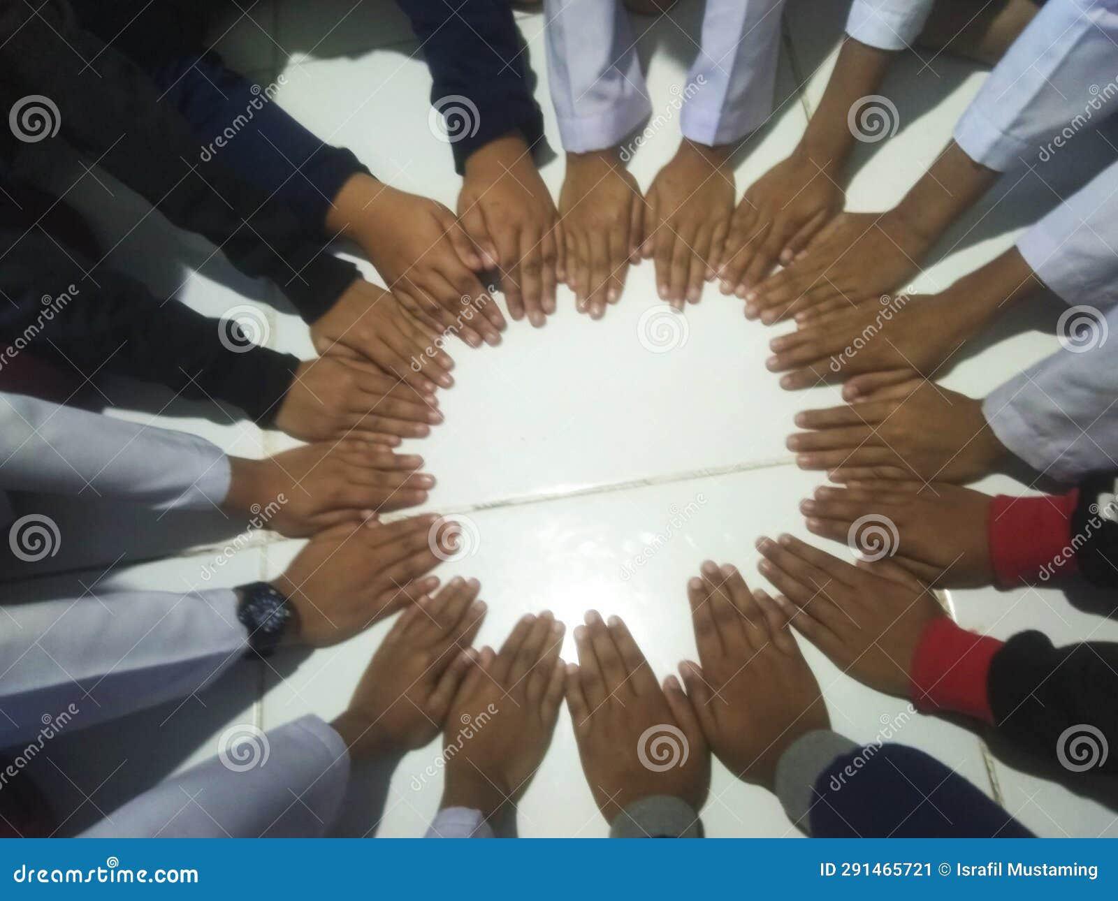 Image of Students Hands Making a Round Circle Stock Image - Image of ...