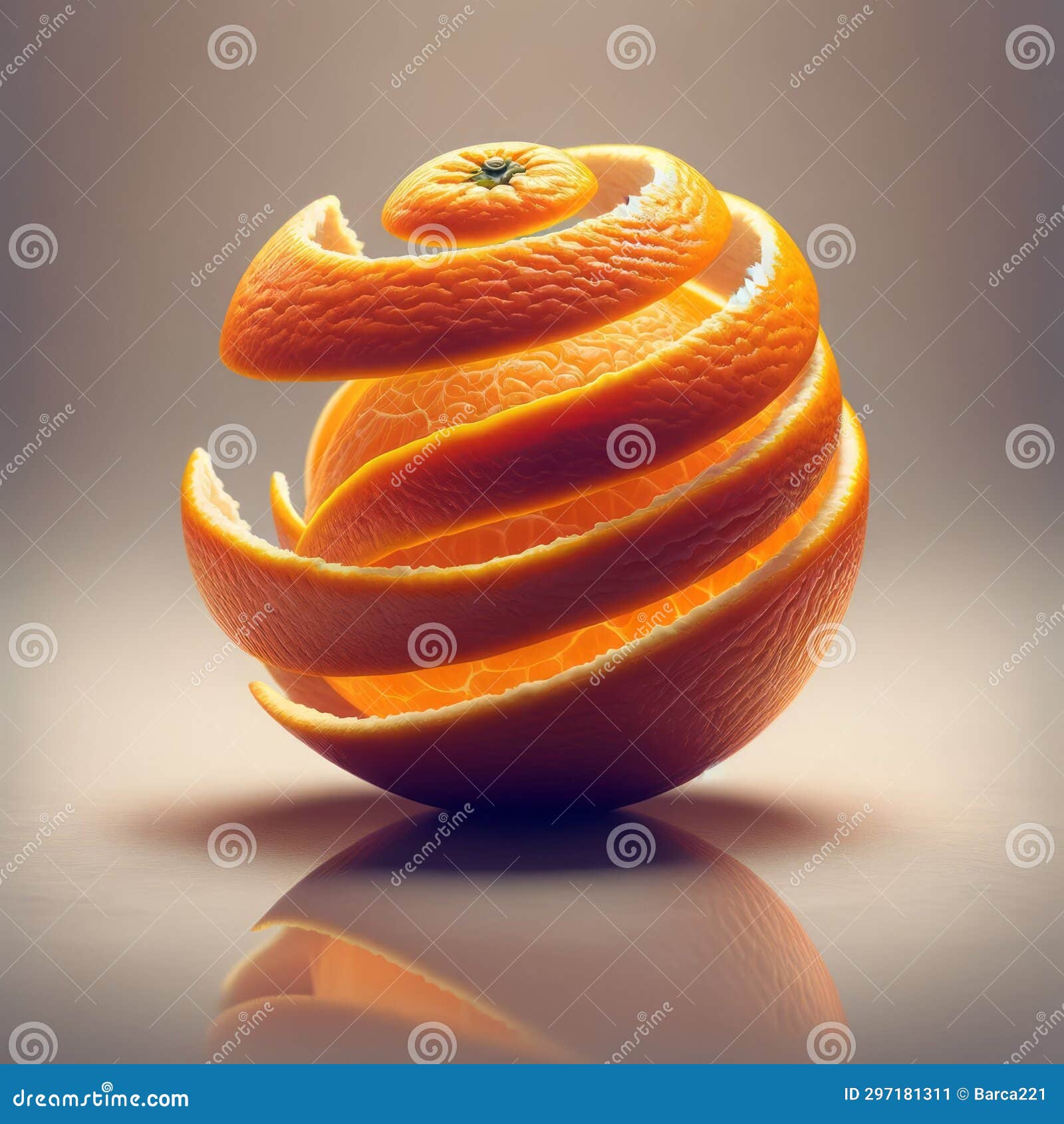 Spiral Elegance: the Art of Orange Peel Stock Illustration ...