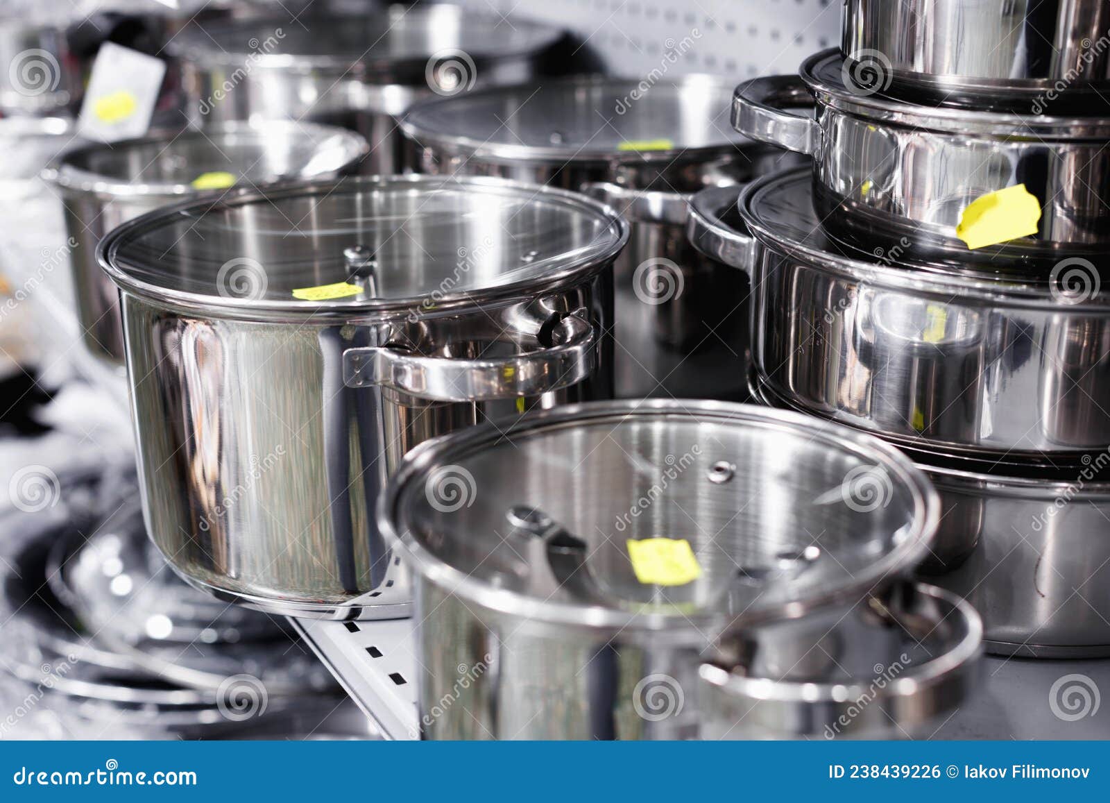 Image of Shelfs with Dishes in the Kitchen Department in the Store ...