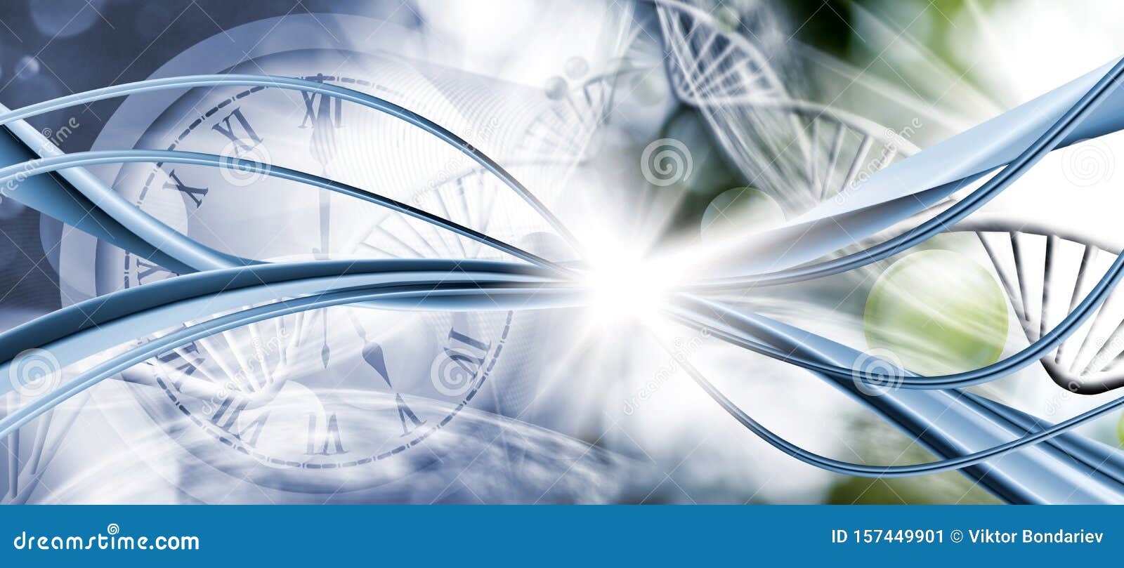 Image of Stylized Clock Face on Gene Code Background Stock Illustration ...