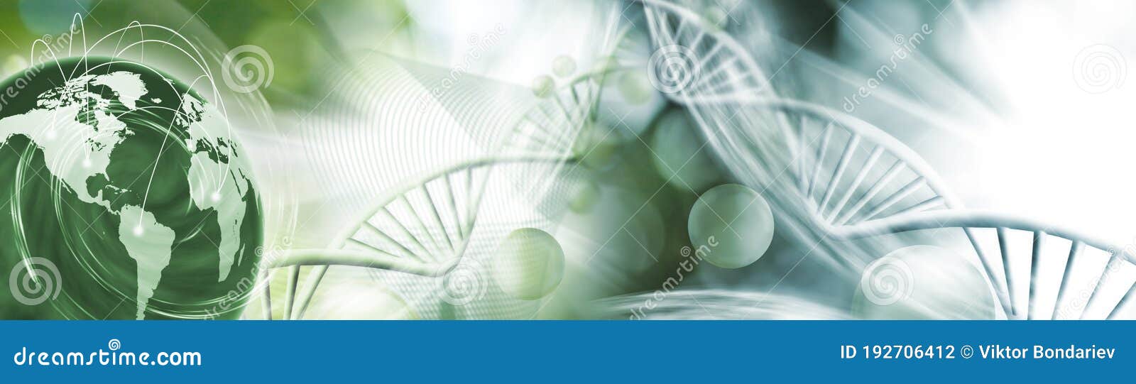 The Image of Stylized DNA Chains and the Planet Earth Symbolizing ...