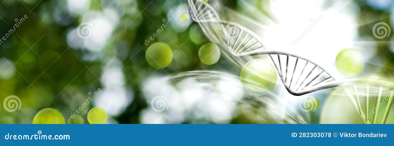 Image of Stylized Models of DNA Chains on a Blurred Green Background ...