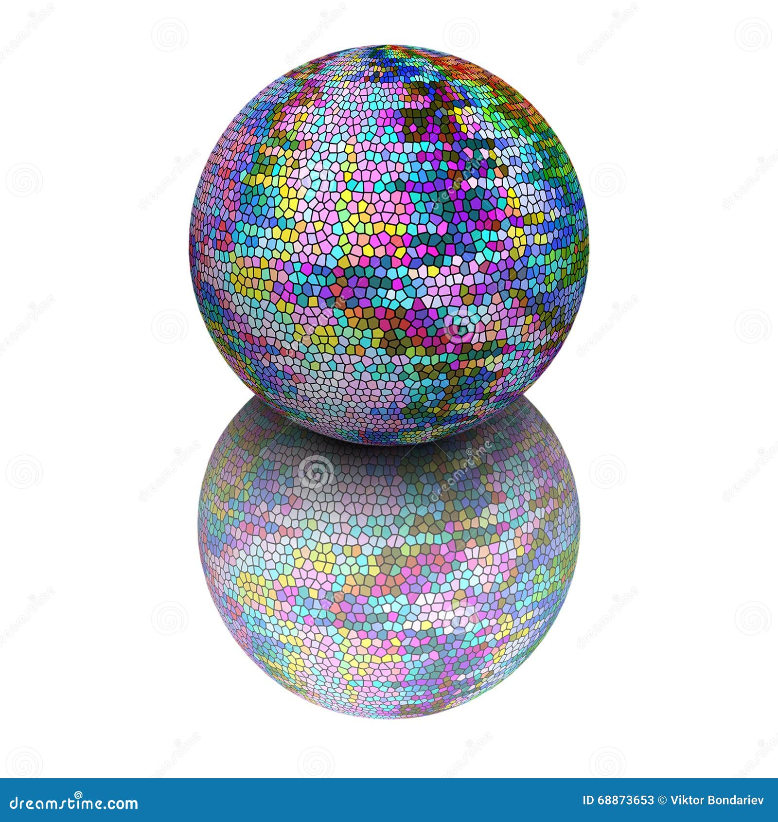 Image of Stylized Multi-colored Ball Closeup Stock Illustration ...