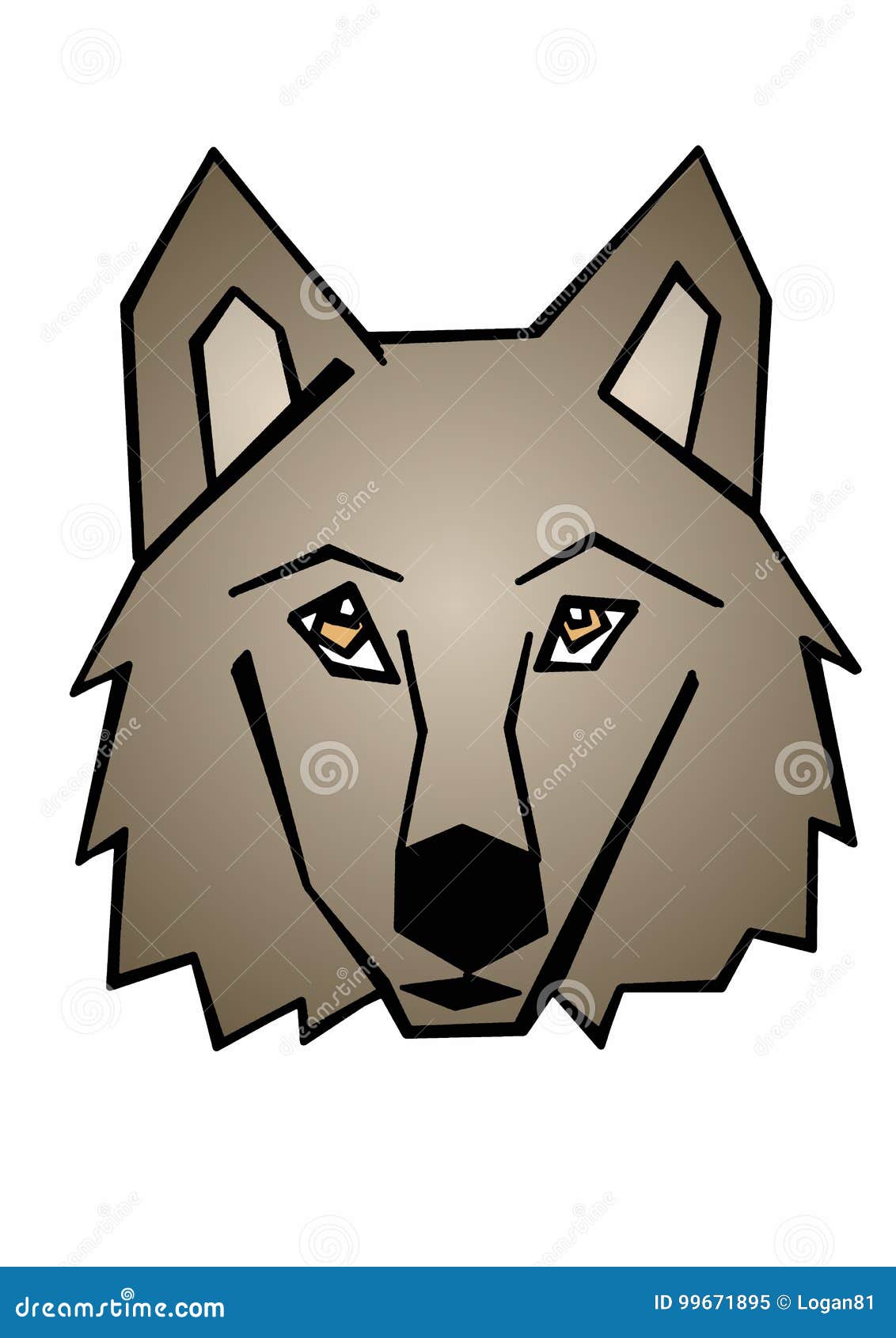 Stylized Wolf With Paint Splatters, Vector Illustration Isolated On ...