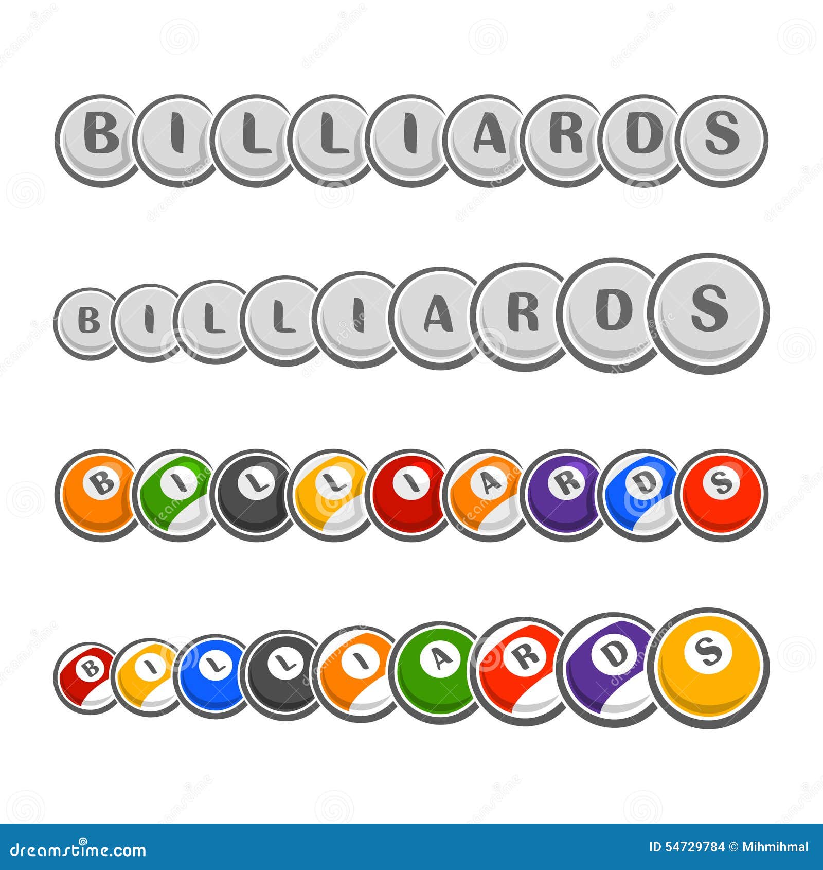 The Image on the Subject of Billiards Stock Vector - Illustration of ...