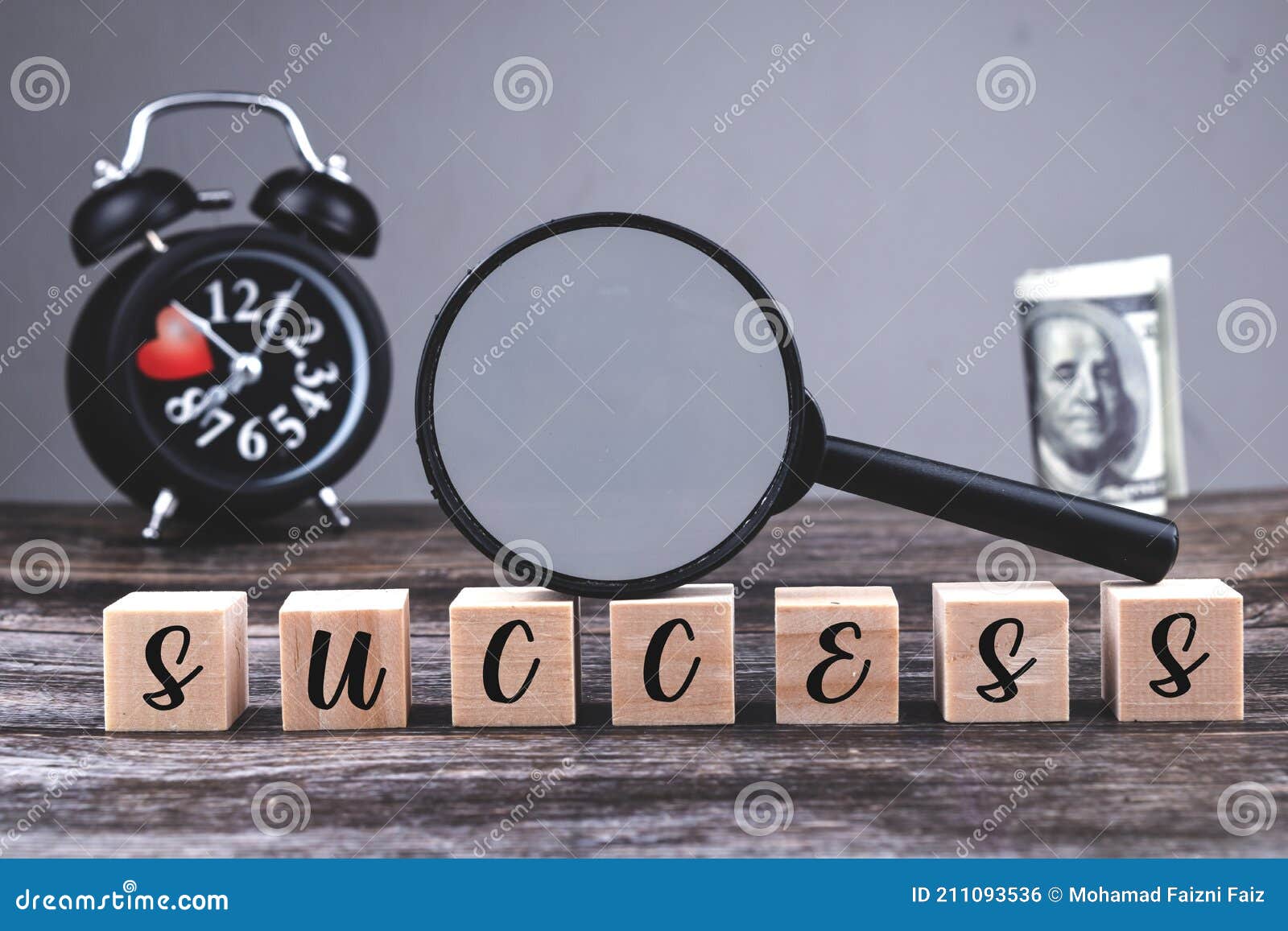 An Image of Success Wording with Selective Focus Image of Magnifying ...
