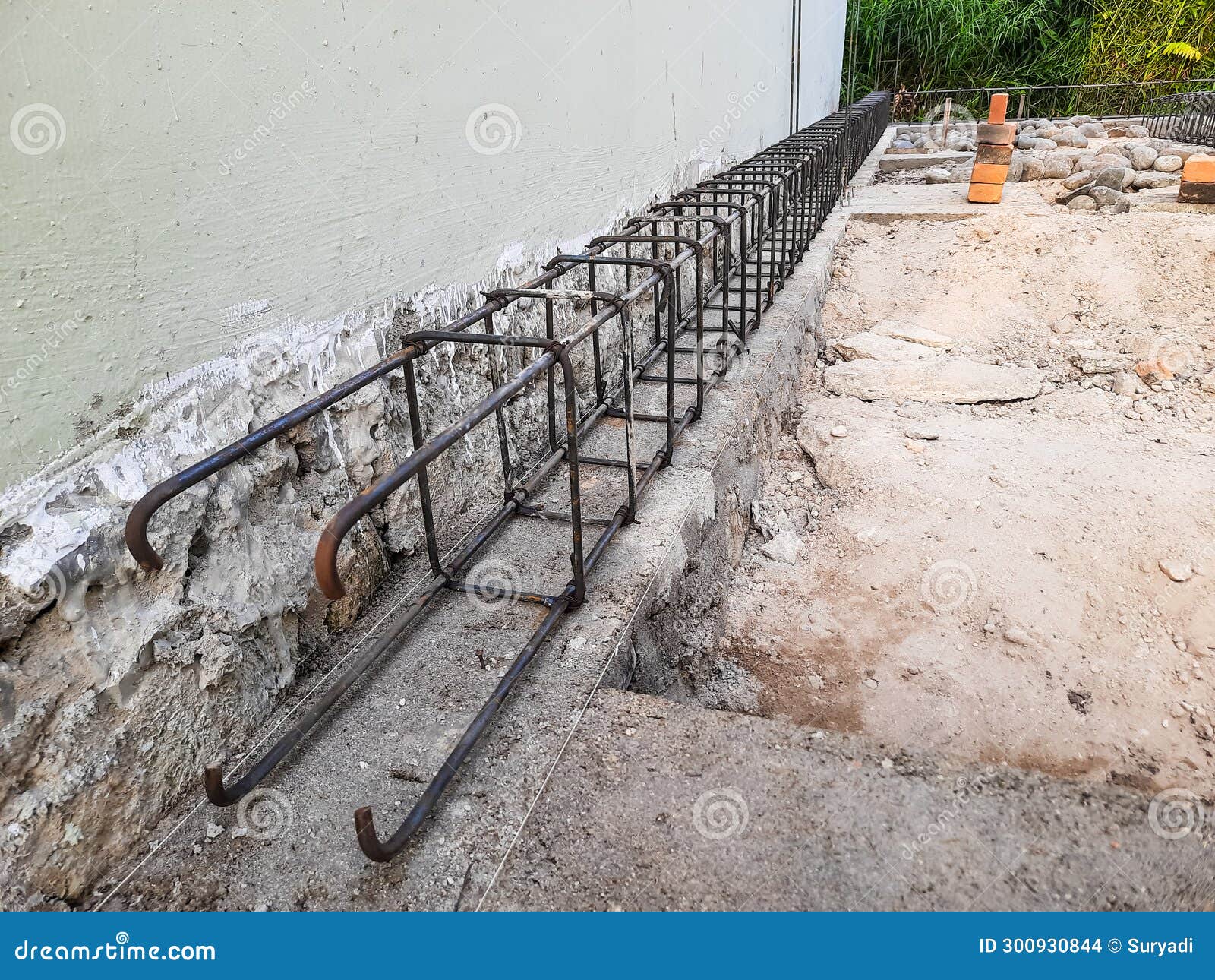 Series of Iron Wire Frames Used for Building or House Foundations Stock ...