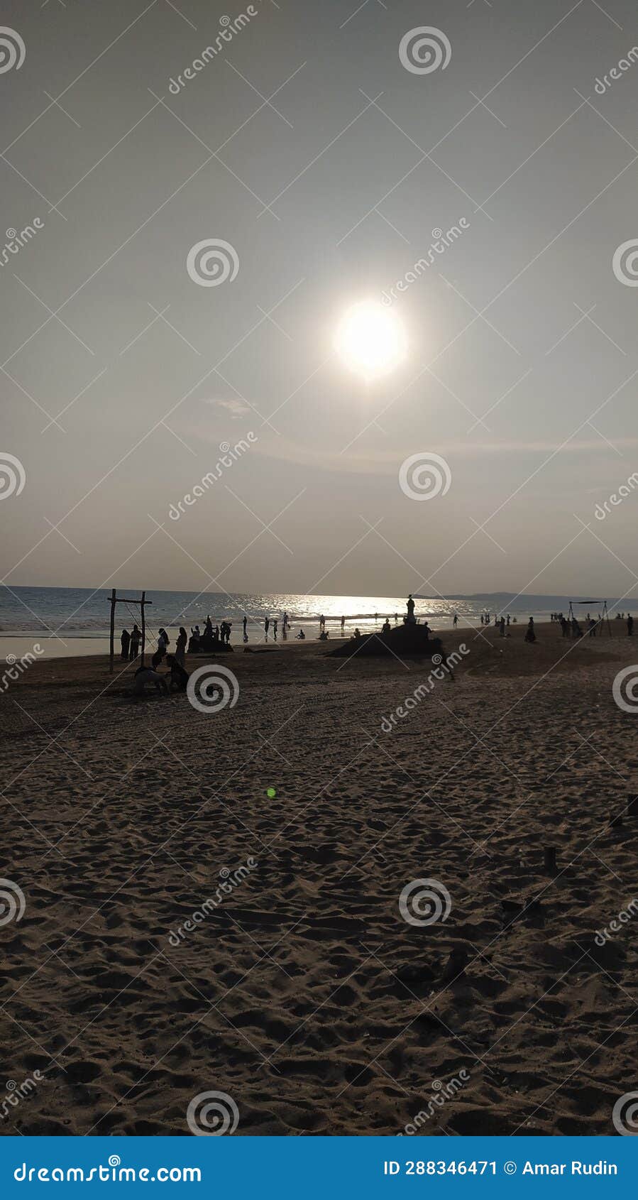 Image of the Sun Going Down on the Beach Stock Image - Image of sunrise ...