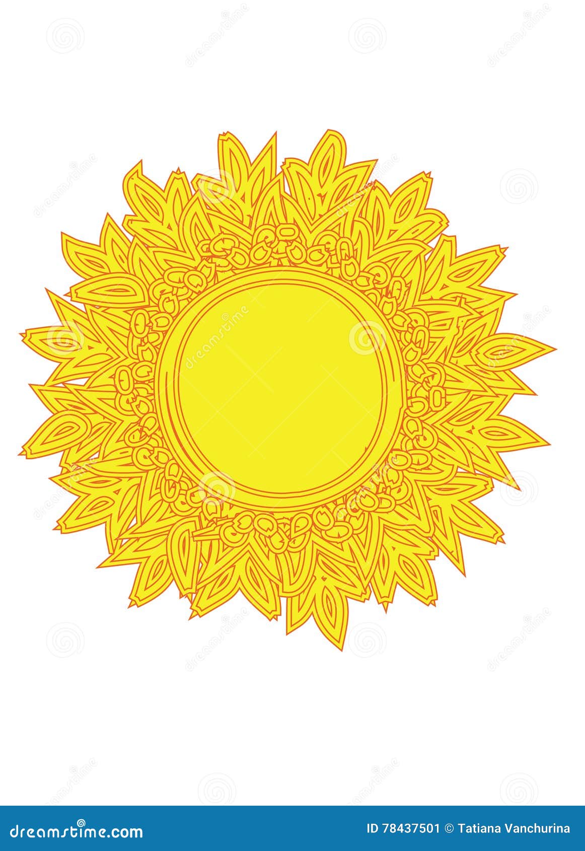 Image of a Sun - Zentangle Style. Stock Illustration - Illustration of ...