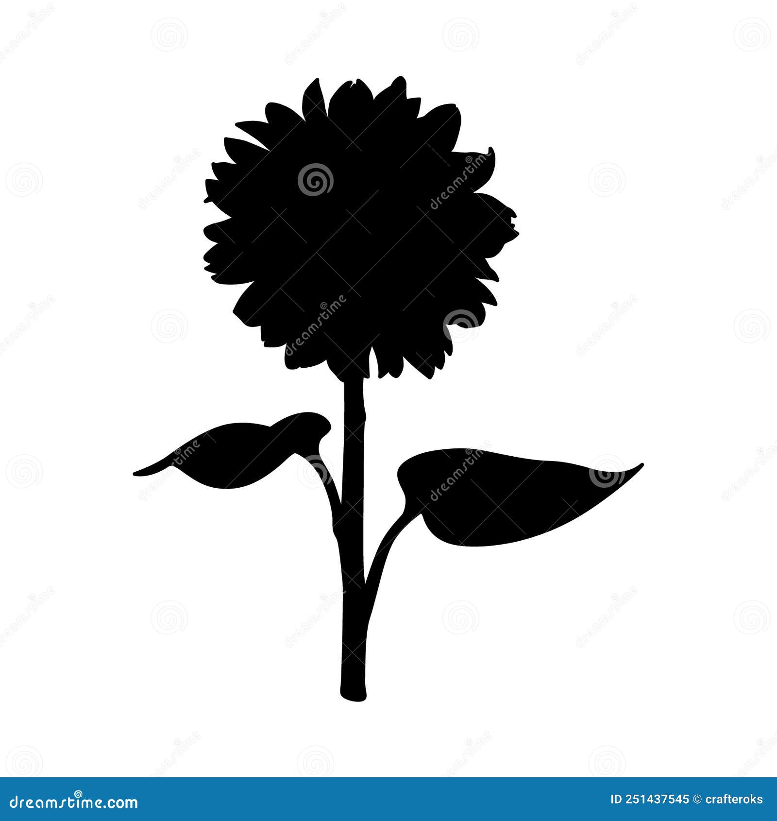 Sunflower with Stem EPS Vector File Stock Vector - Illustration of ...
