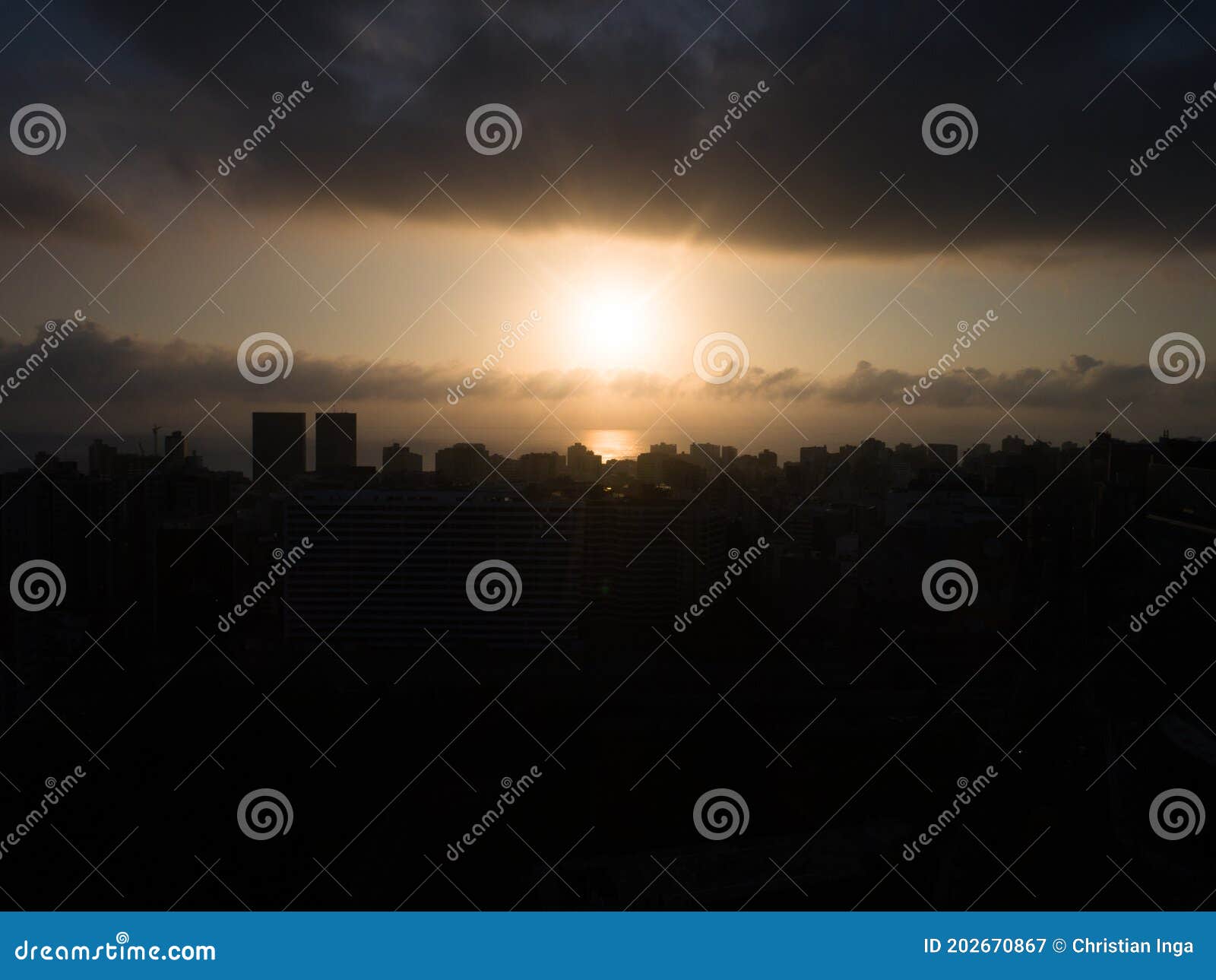 Image of Sunset in Lima Peru. Sun Over City. Stock Image - Image of ...