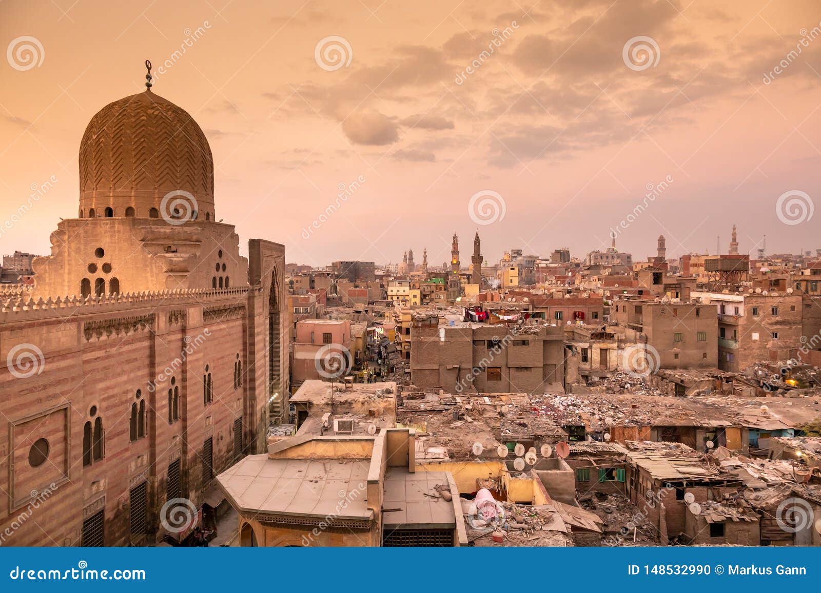 Sunset Scenery at Cairo Egypt Stock Photo - Image of mosque, ancient ...