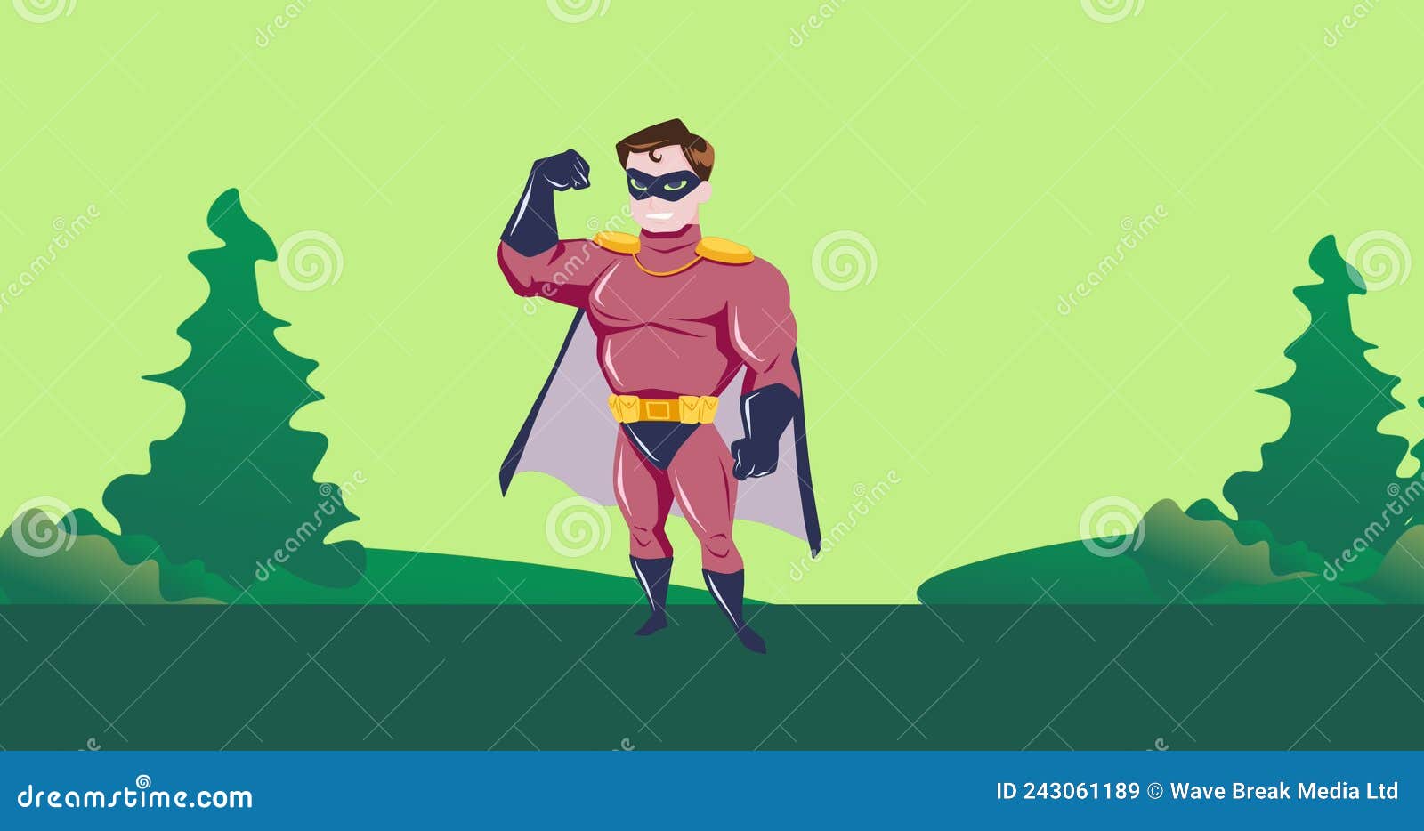 Image of Superhero Icon Over Trees Stock Illustration - Illustration of ...