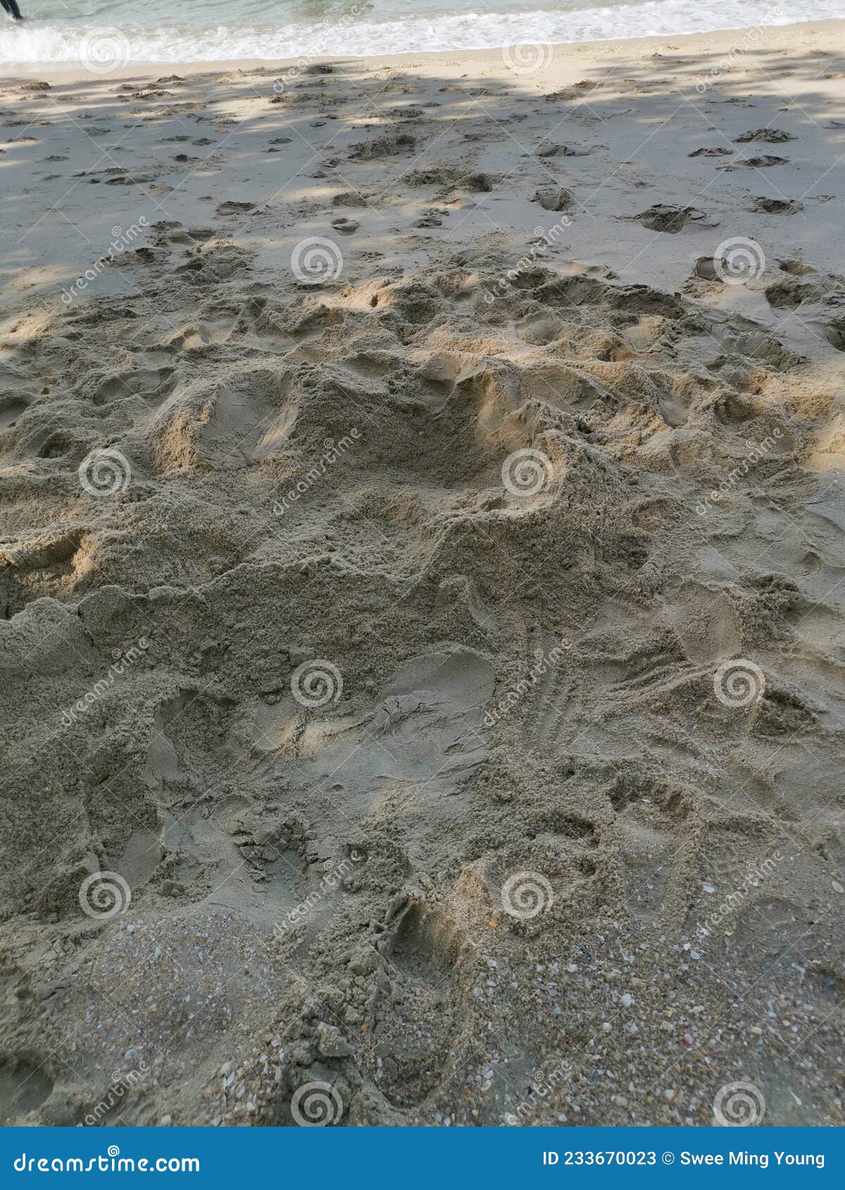 Surface Scene of the Brown Sandy Beach. Stock Image - Image of heap ...