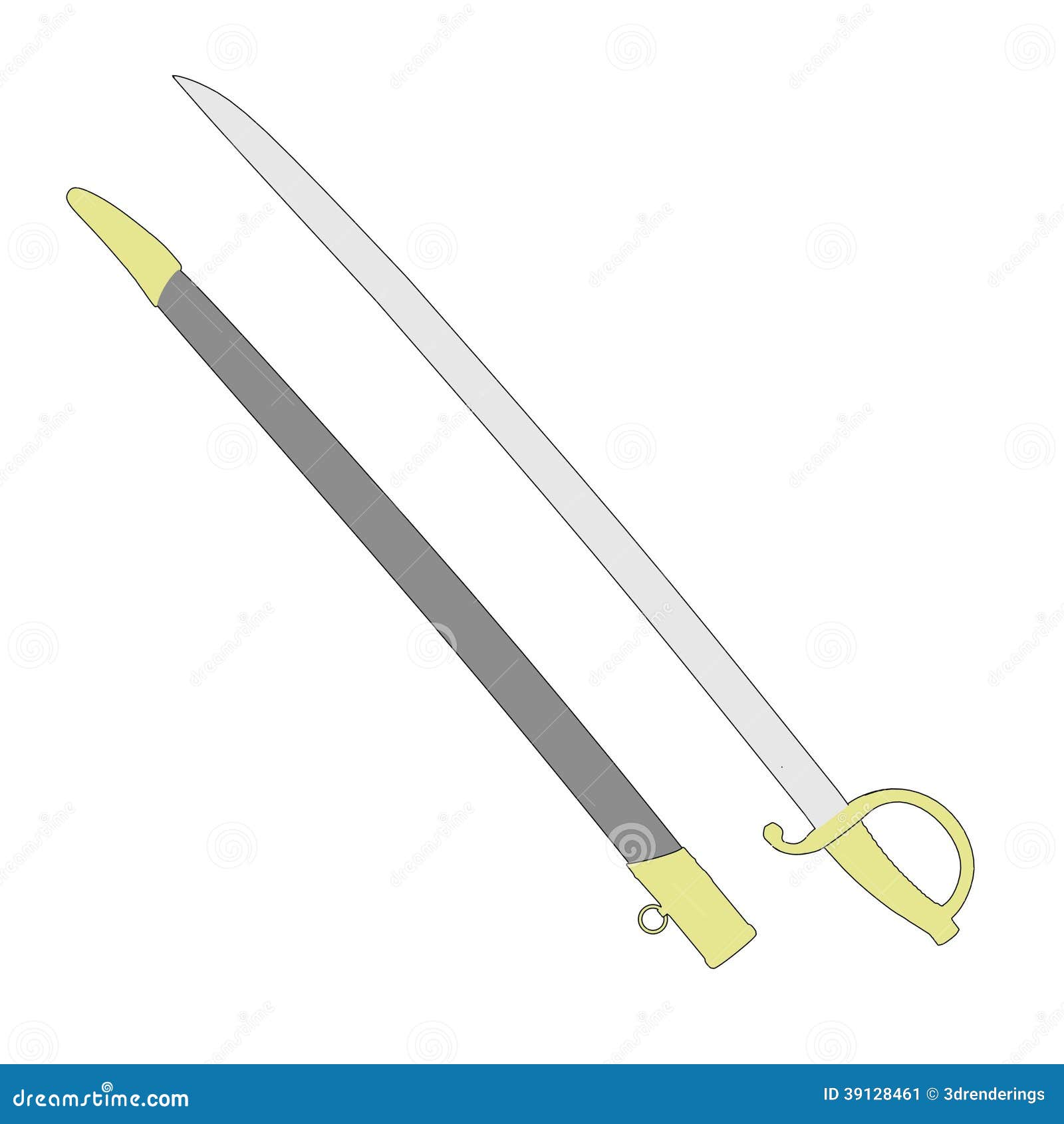 Sword Sabre, Ukrainian Cossacks Type, Hand Drawn Doodle Sketch ...