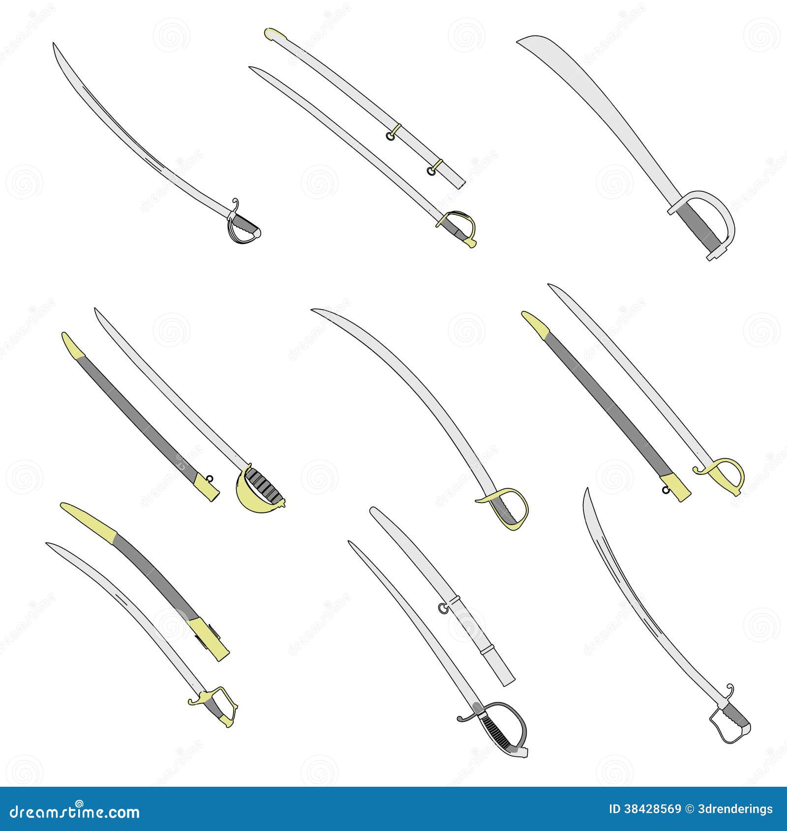 Image of Sword Weapon - Sabres Stock Illustration - Illustration of ...